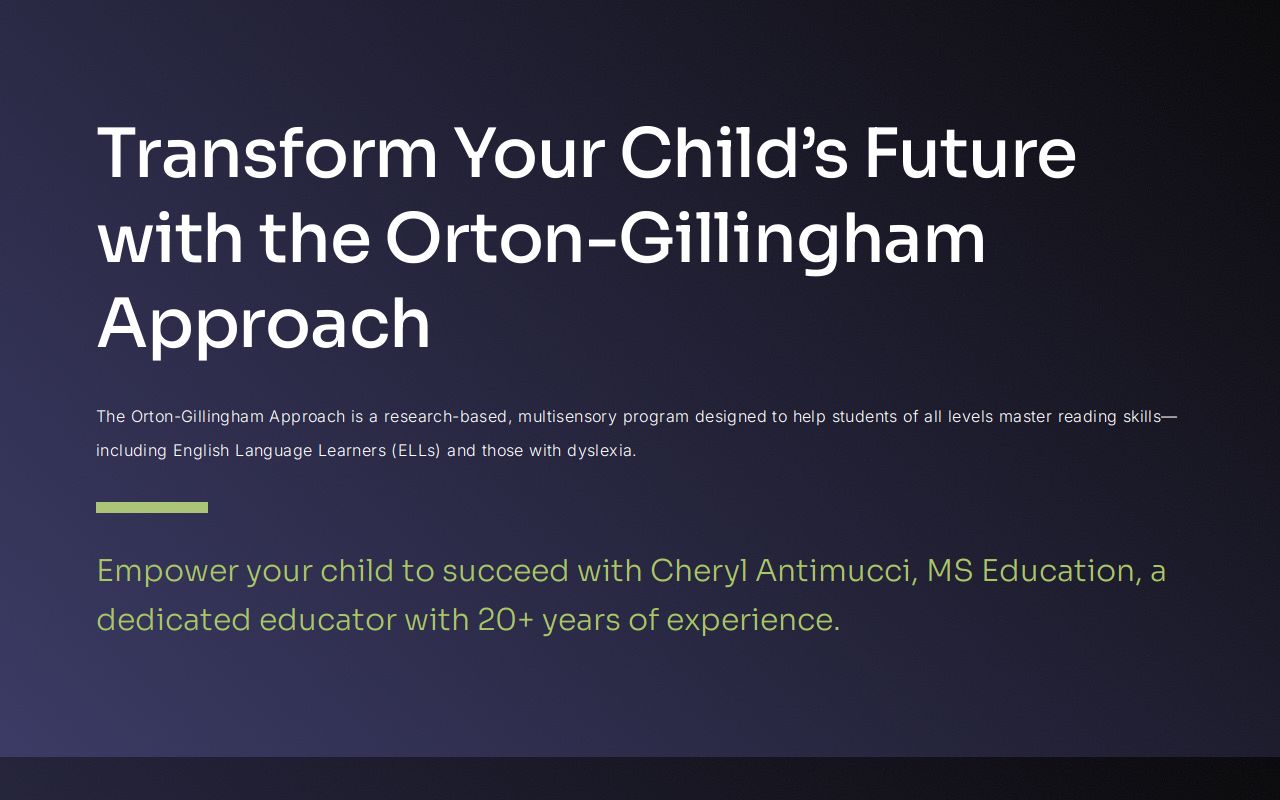 The Orton Gillingham Approach